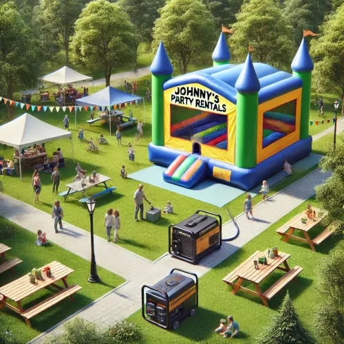 Set Up a Bouncy House Rental in a Park with No Electricity
